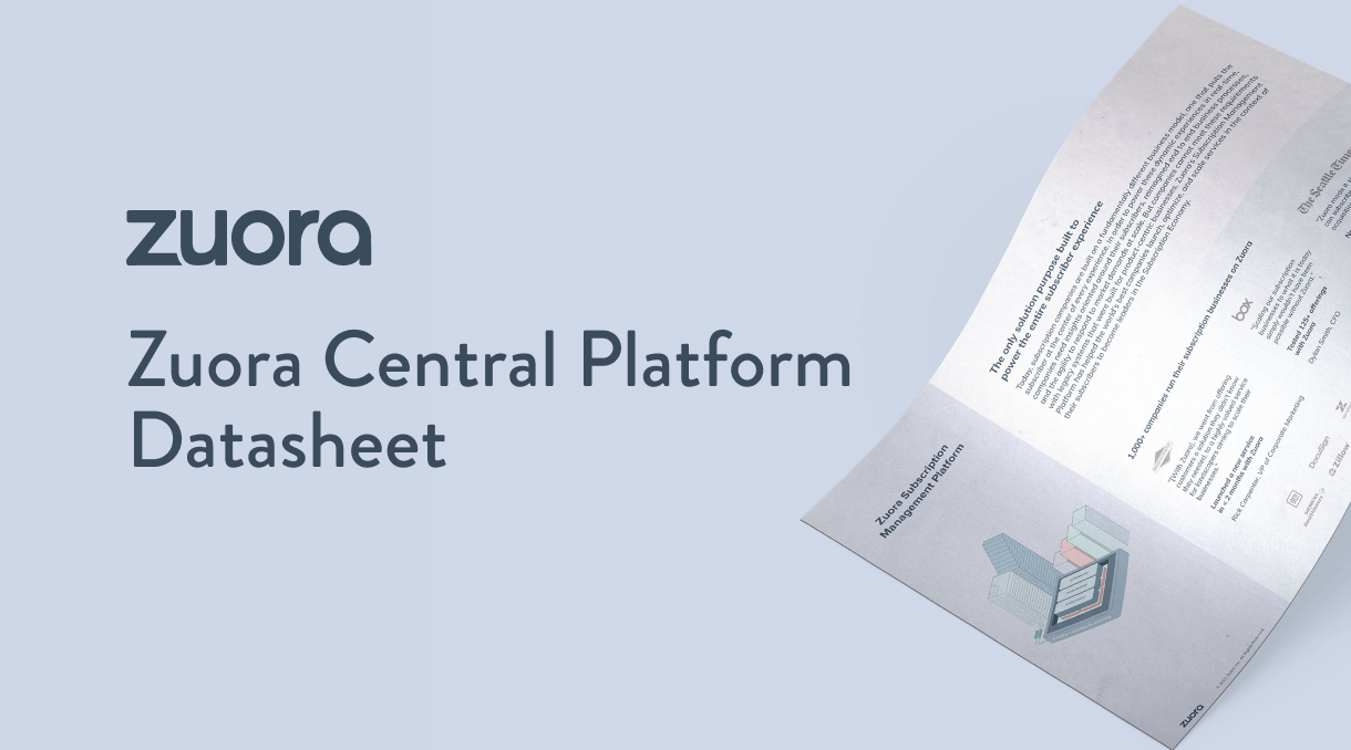 Zuora | Zuora Central Platform Datasheet