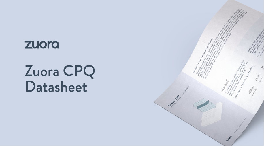 Zuora CPQ Datasheet