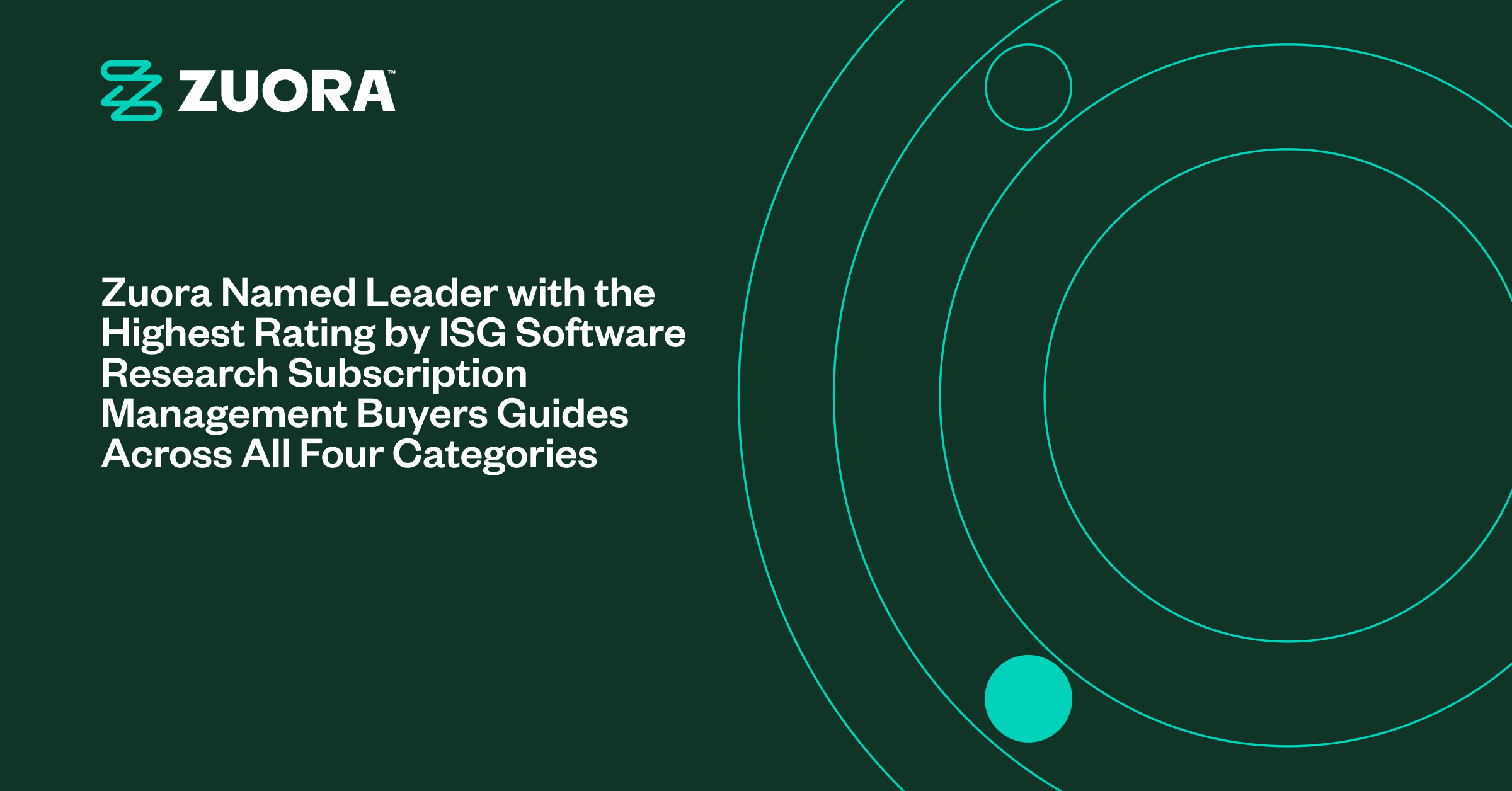 Zuora Named Leader with the Highest Rating in ISG Software Research Subscription Management ...
