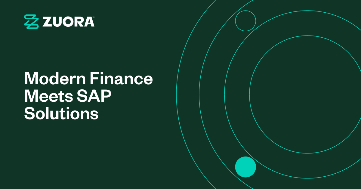 Modern Finance Meets SAP Solutions - Zuora